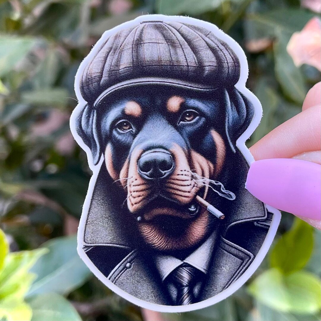 Rottweiler Gangster Sticker: Vintage Mobster Dog Art - Etsy