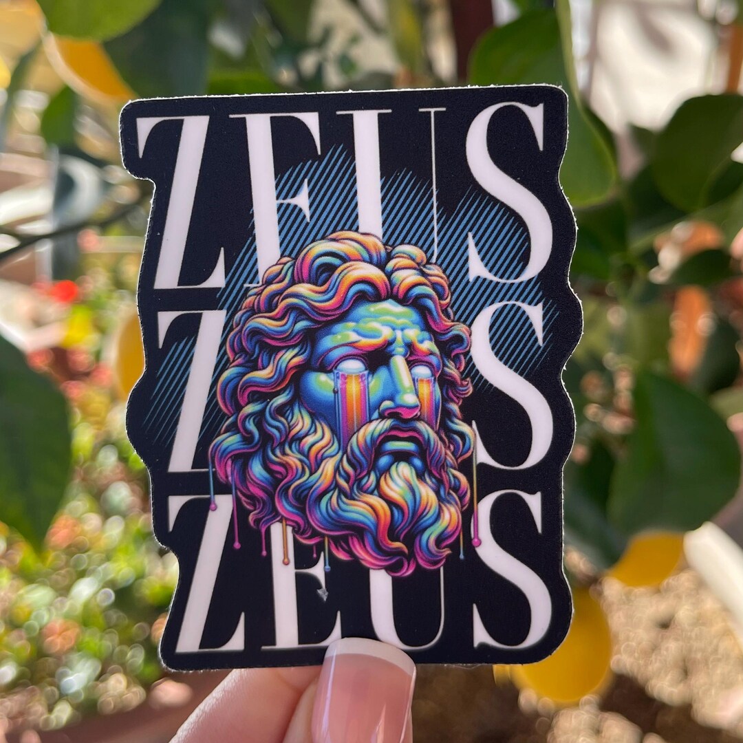 Zeus Vinyl Matte Sticker - King of the Gods Sticker - Etsy