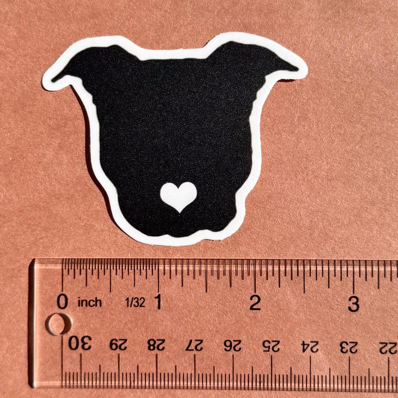 Black and White Pit Bull Outline Face- Matte Vinyl Sticker - Etsy