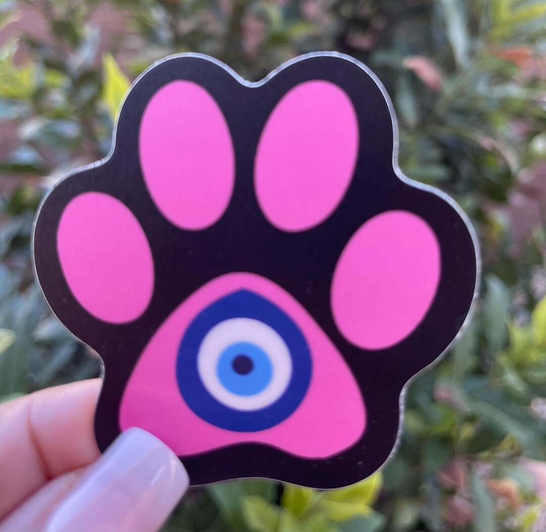 Paw Print Evil Eye Sticker - Etsy