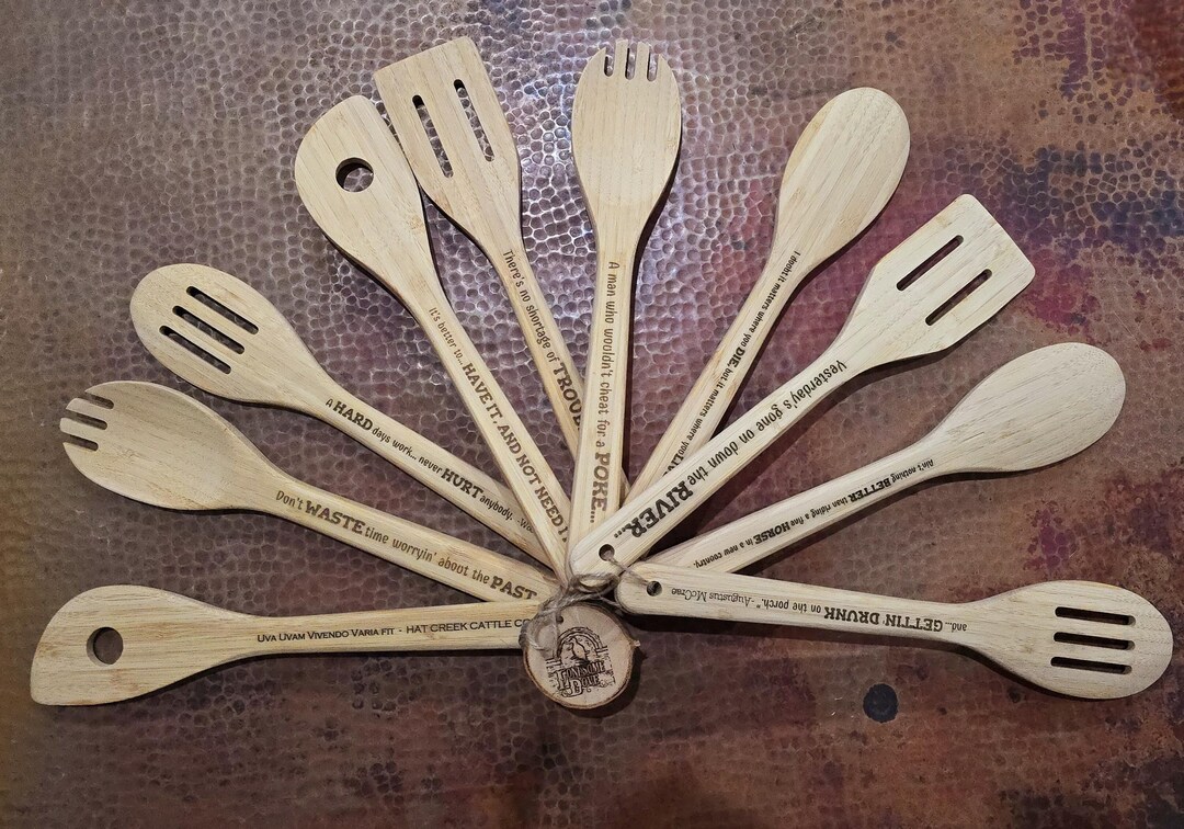 Lonesome Dove Wooden Utensils, Western, Gift Set ,custom Made, Engraved ...