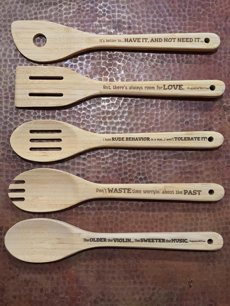 Lonesome Dove Wooden Utensils, Western, Gift Set ,custom Made, Engraved ...