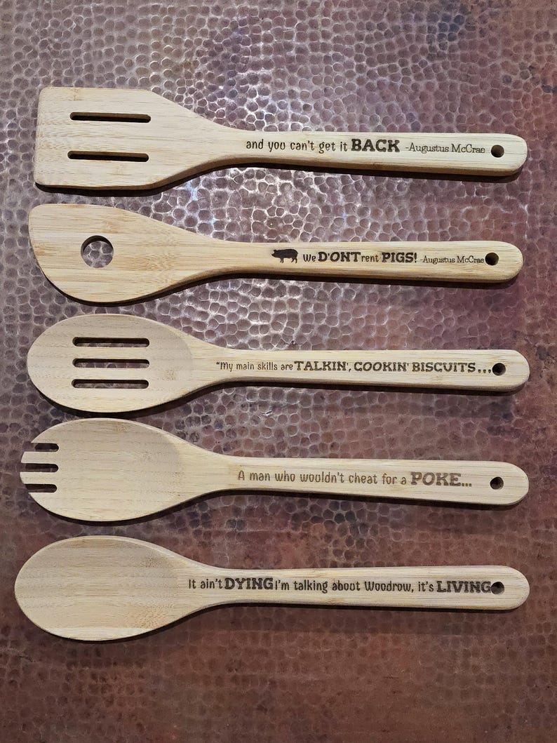 Lonesome Dove Wooden Utensils, Western, Gift Set ,custom Made, Engraved ...