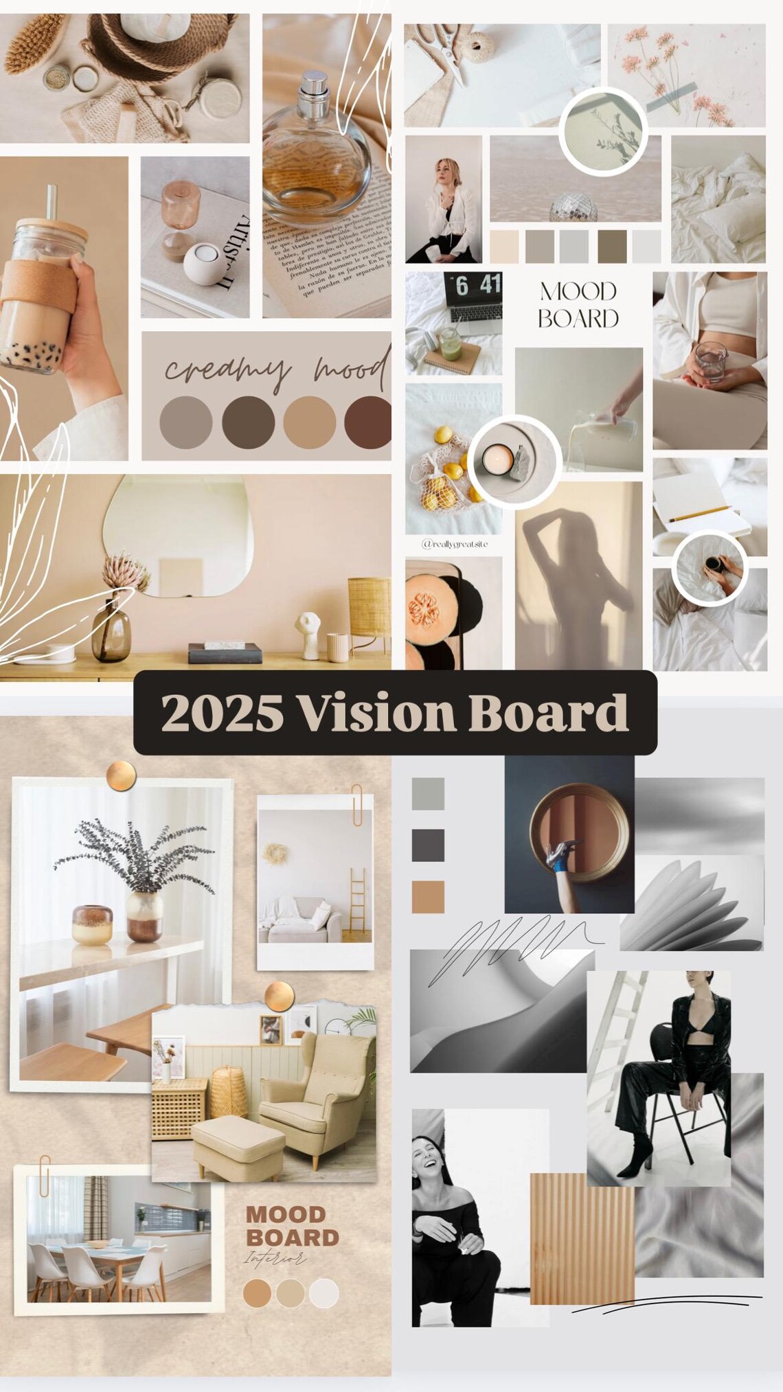 Vision Board Printables Digital Mood Board Printable Mood Board Kit ...