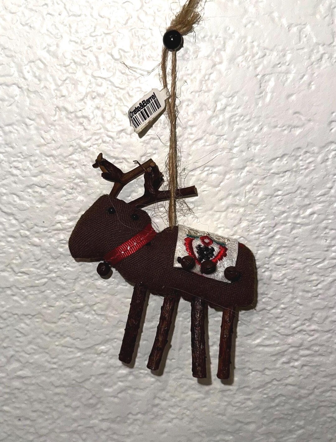 Crate & Barrel Fabric Moose Ornament Scandi Folk Style - Etsy