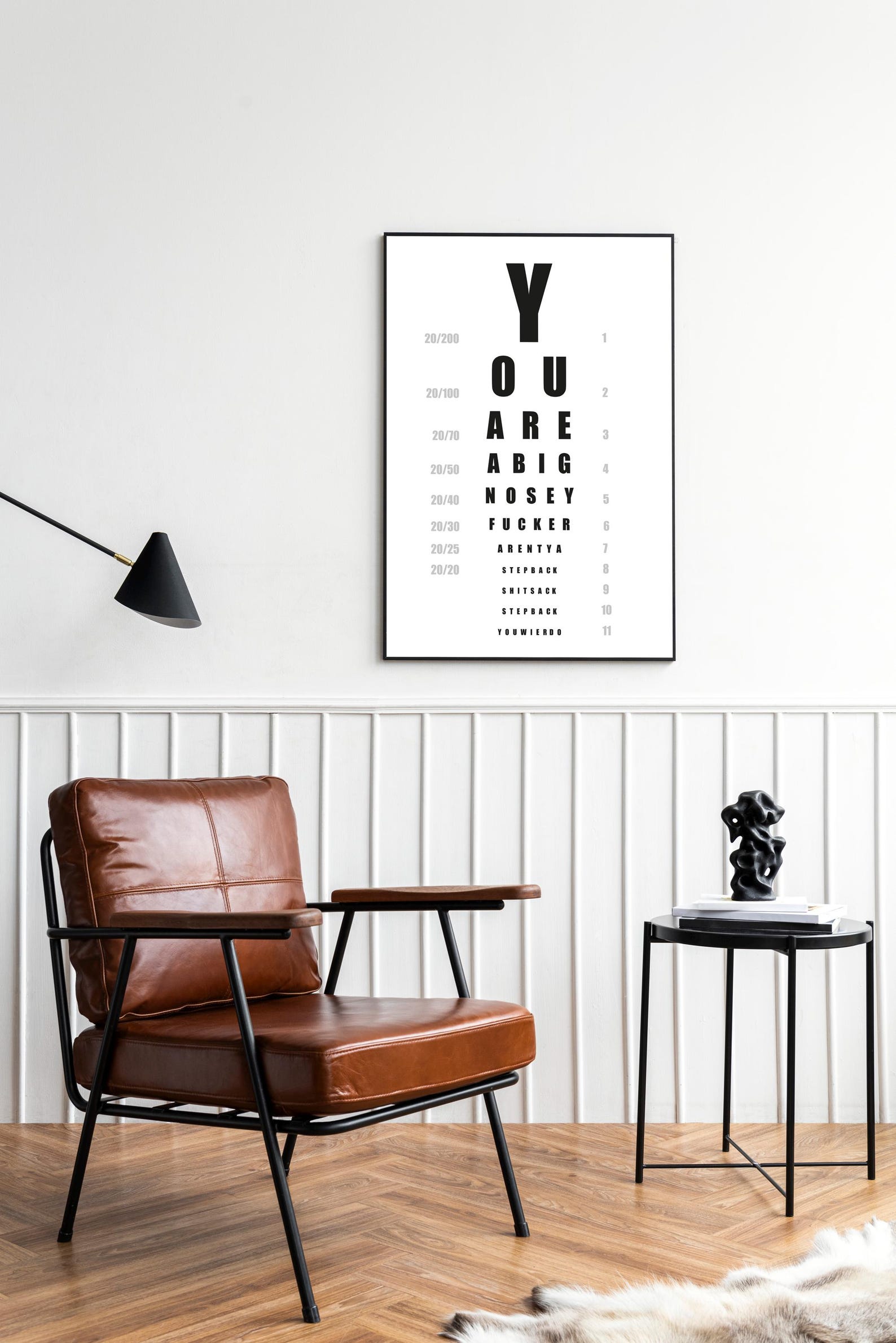Funny Snellen Chart - Eye Test Chart - Eye Chart - Visual Acuity ...
