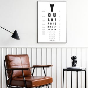 Funny Snellen Chart - Eye Test Chart - Eye Chart - Visual Acuity ...