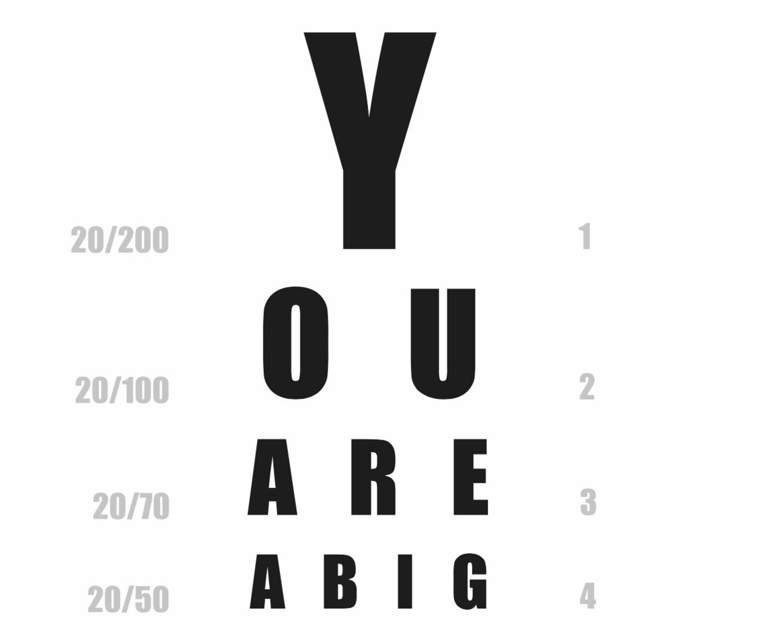 Funny Snellen Chart - Eye Test Chart - Eye Chart - Visual Acuity ...