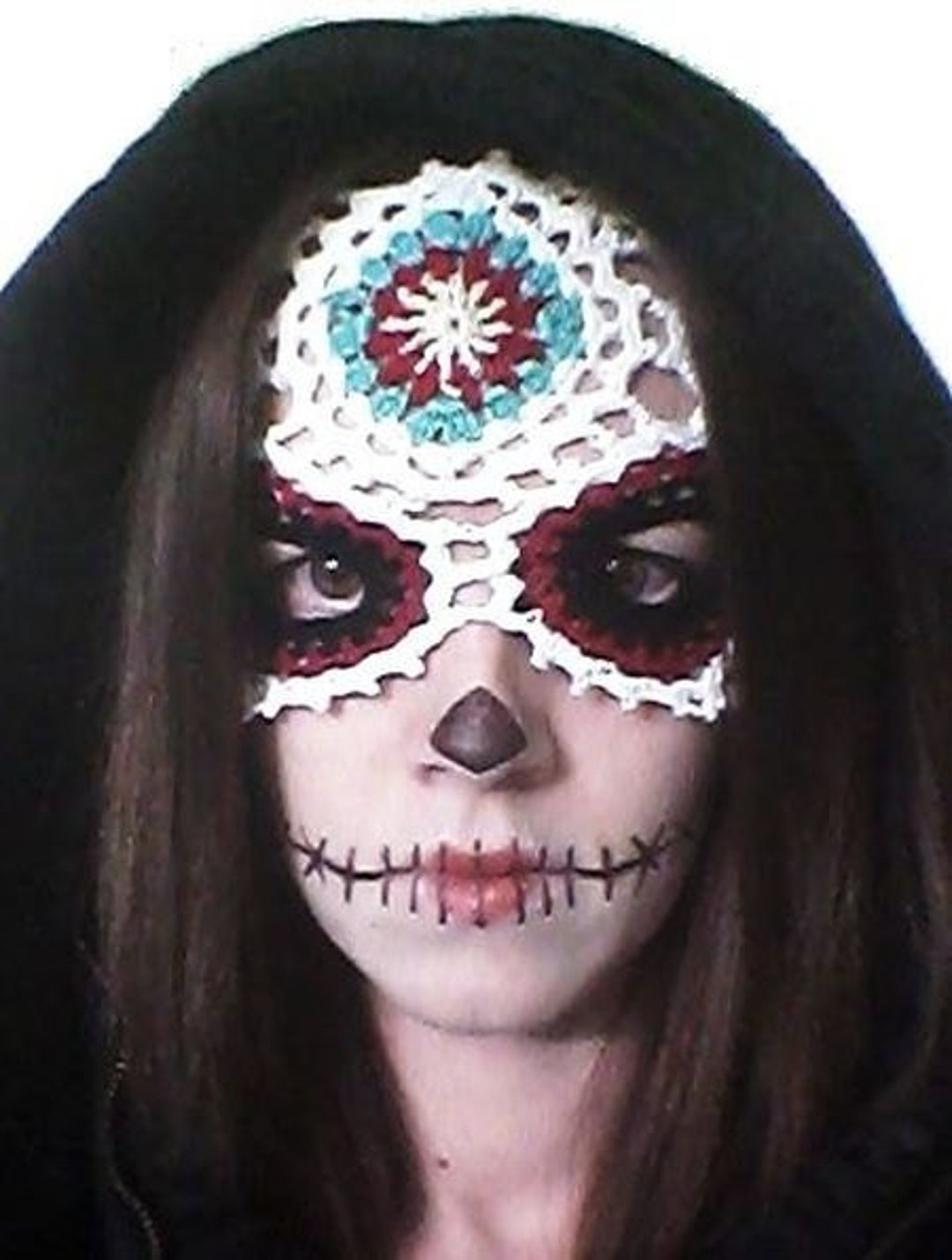 Sugar Skull Mask Crochet Pattern PDF Download Day of the Dead Halloween ...