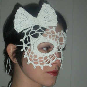 Lacy Lady Bow Masquerade Mask Crochet Pattern Costume Fantasy Party ...
