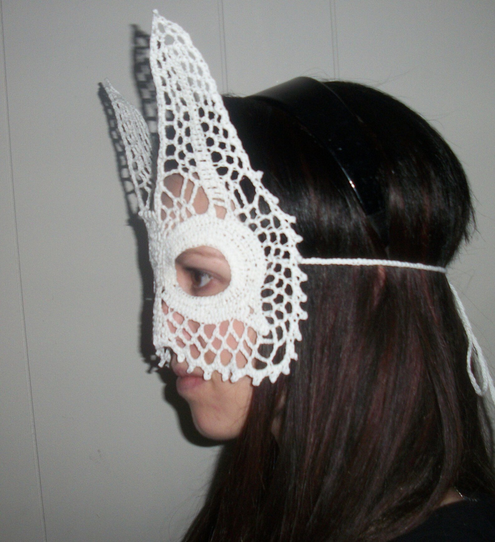Lace Rabbit Bunny Masquerade Mask Crochet Pattern PDF Digital Costume ...