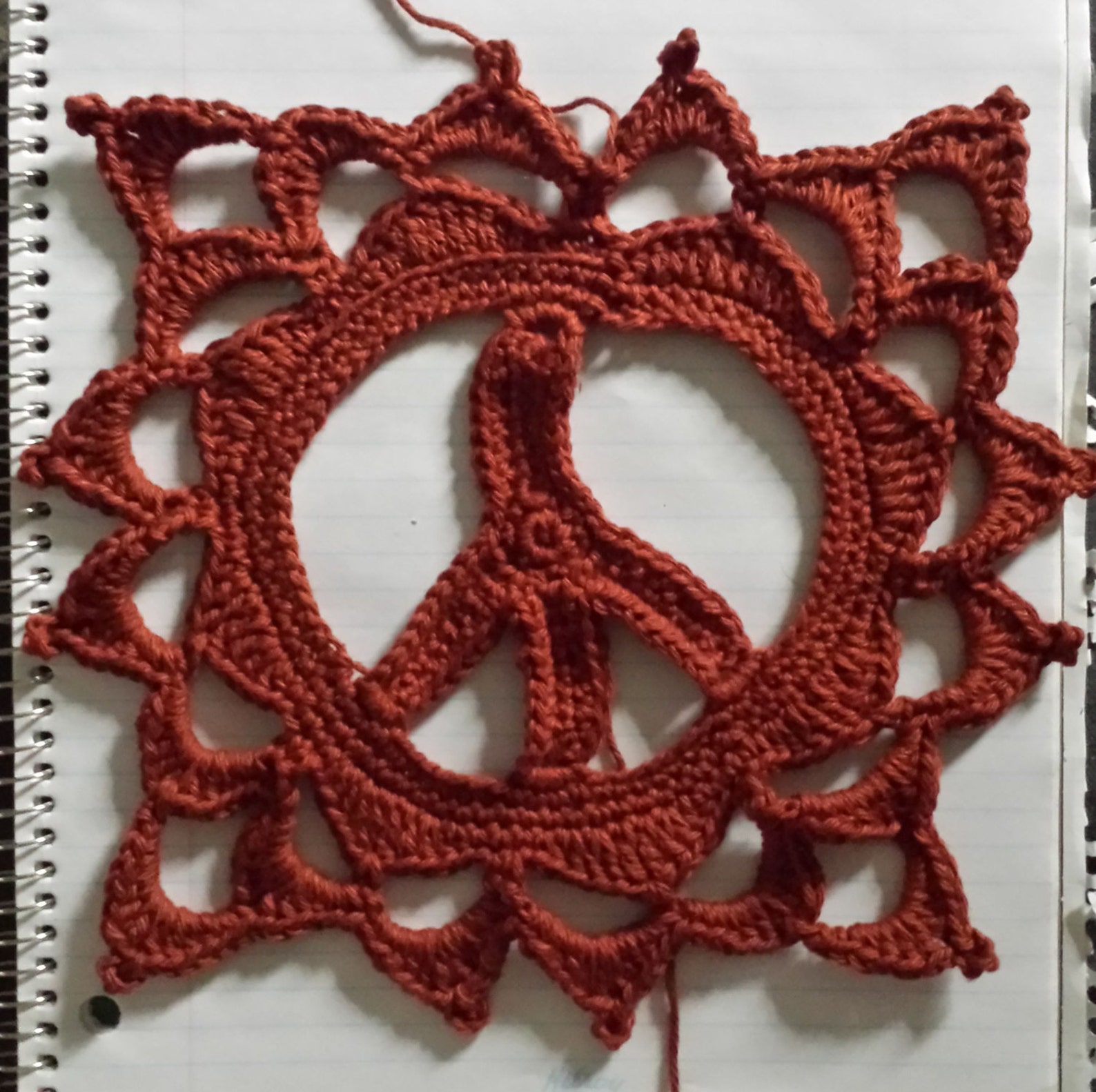 Peace Sign Square Motif Crochet Pattern PDF Digital Download Retro ...