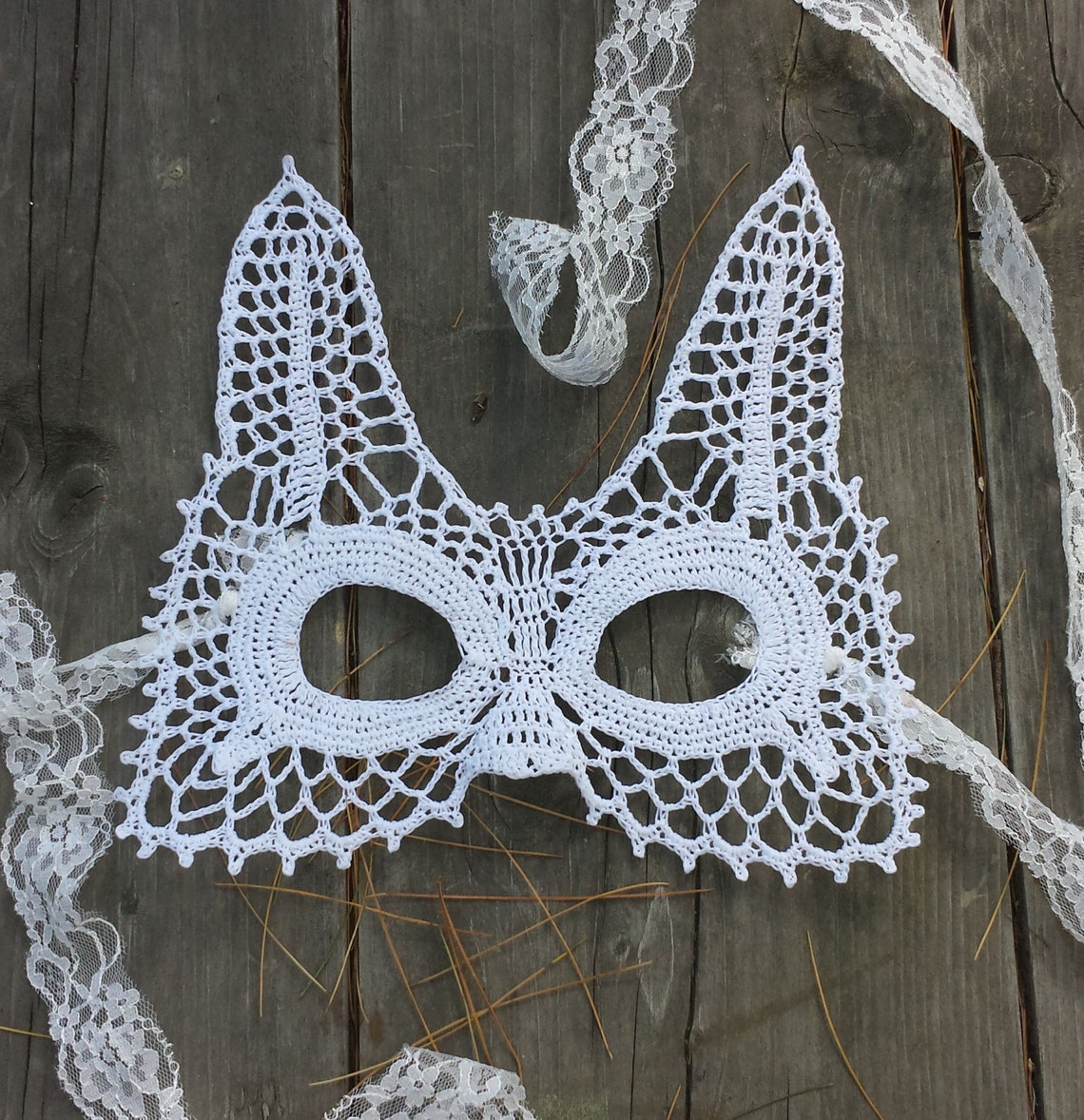 Lace Rabbit Bunny Masquerade Mask Crochet Pattern PDF Digital Costume ...