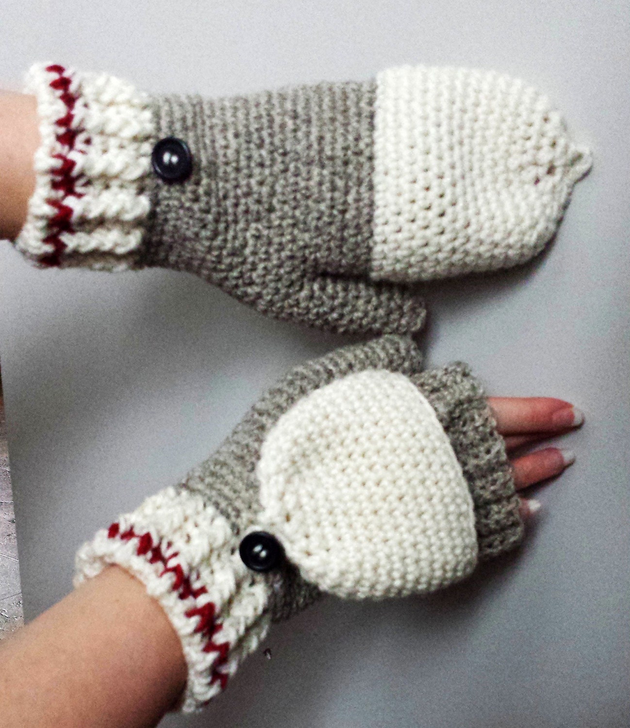 Work Sock Glittens Crochet Pattern Convertible Mittens Gloves ...