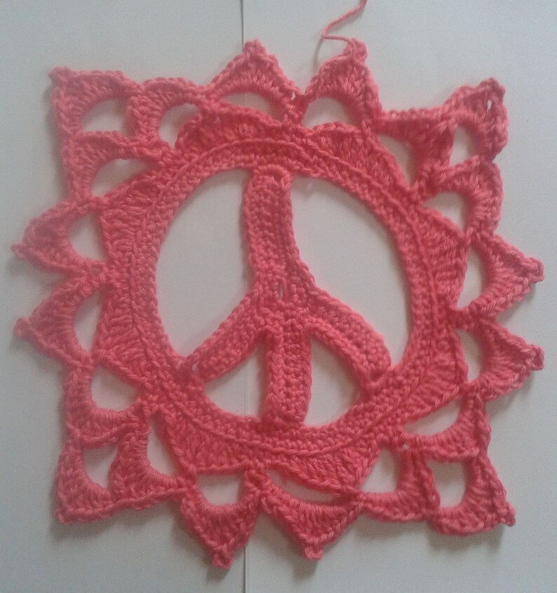 Peace Sign Square Motif Crochet Pattern PDF Digital Download - Etsy