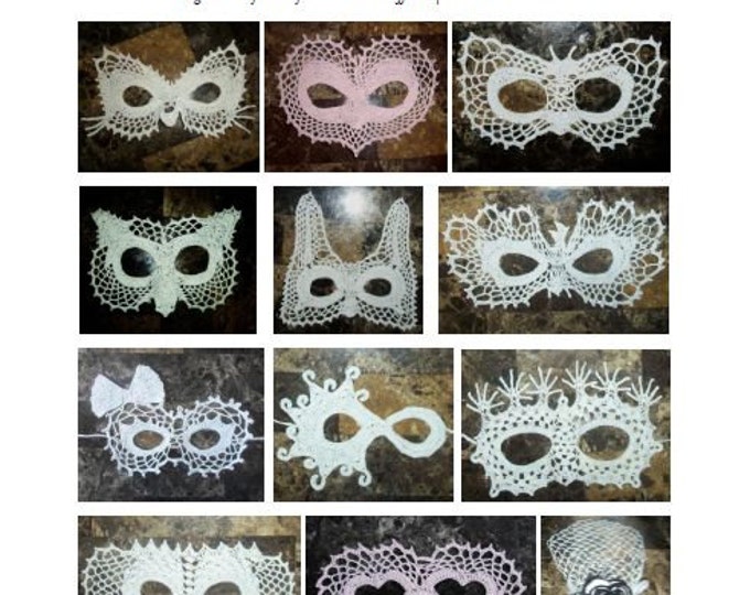 Masquerade Mask Crochet Pattern E-book Fantasy Costume Dress up Photo ...