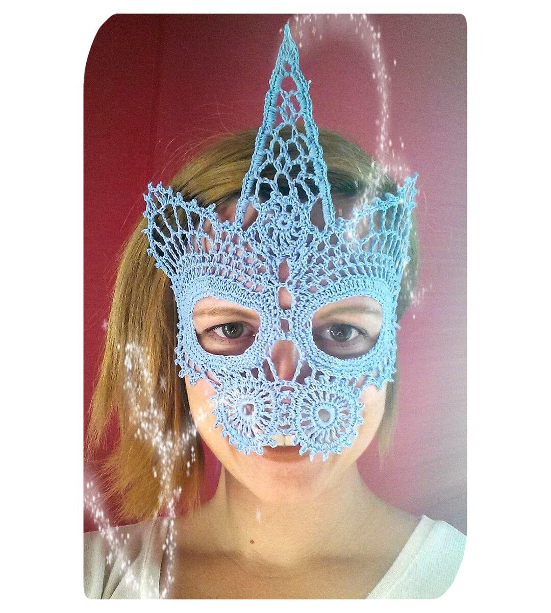 Unicorn Lace Masquerade Mask Crochet Pattern Digital Download Fantasy ...