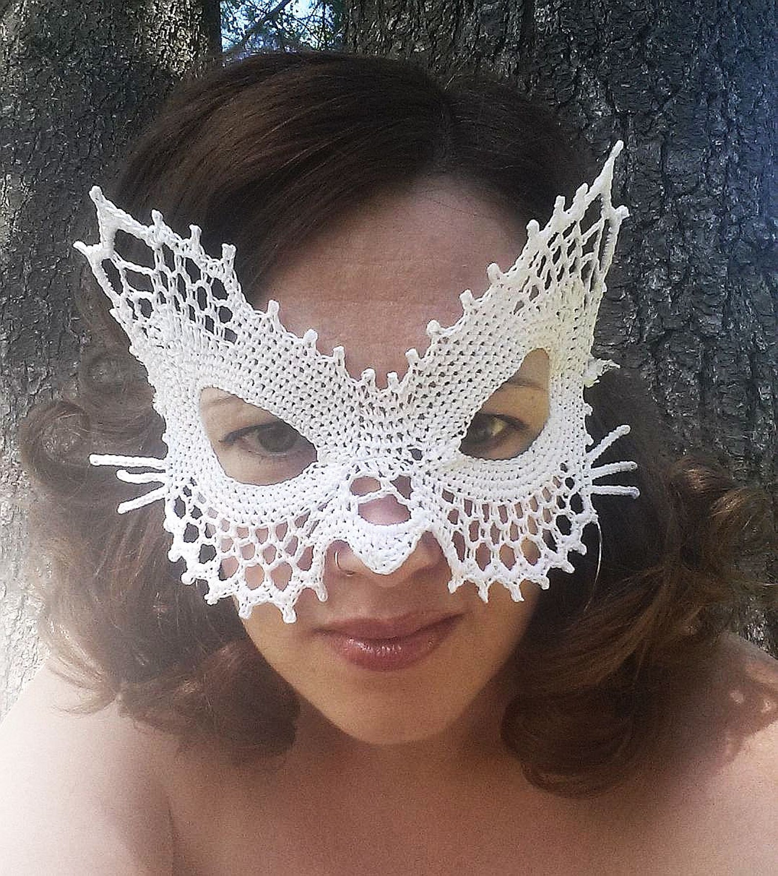 Lace Cat Masquerade Mask Crochet Pattern PDF Costume Photo - Etsy