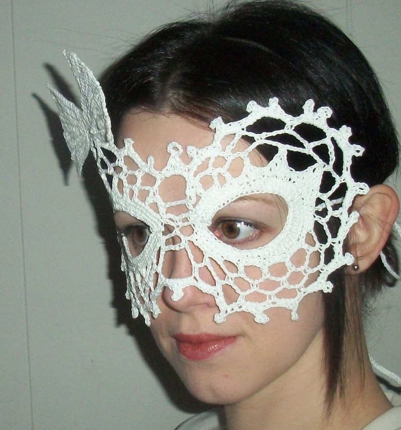 Lacy Lady Bow Masquerade Mask Crochet Pattern Costume Fantasy | Etsy