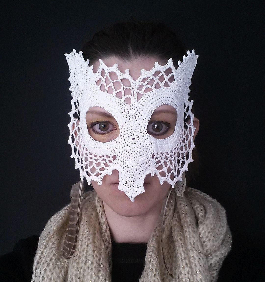 Lace Owl Masquerade Mask Crochet Pattern PDF Costume Dress Up | Etsy