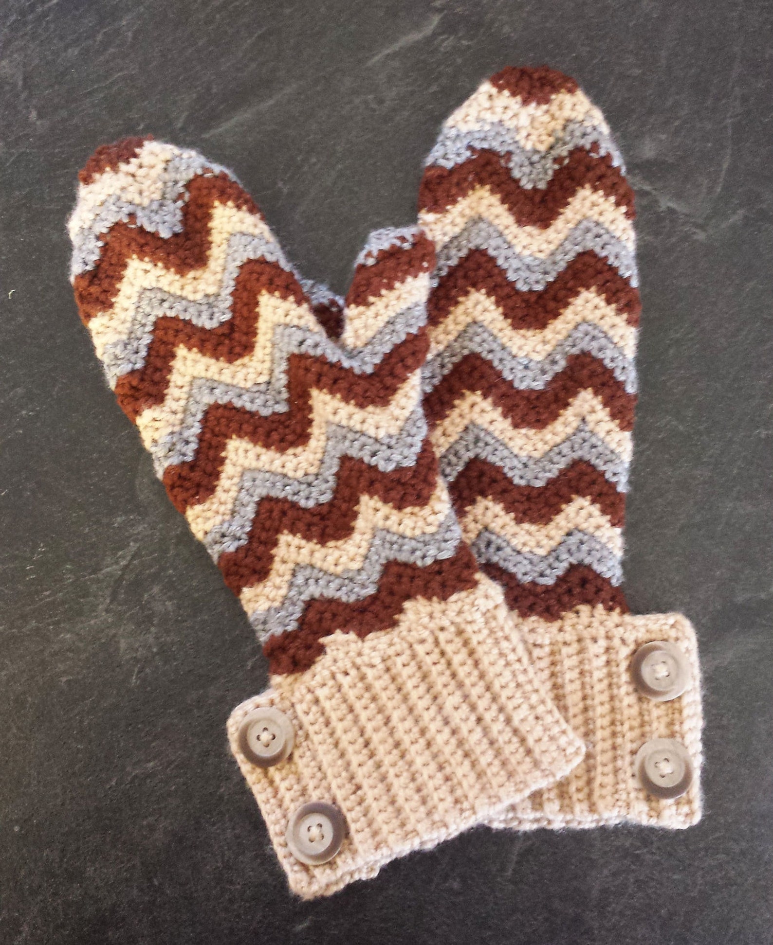 Chevron Mitten Crochet Pattern Tutorial Warm Cozy Zig Zag - Etsy Canada