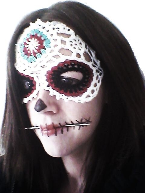 Sugar Skull Mask Crochet Pattern PDF Download Day of the Dead - Etsy Sweden