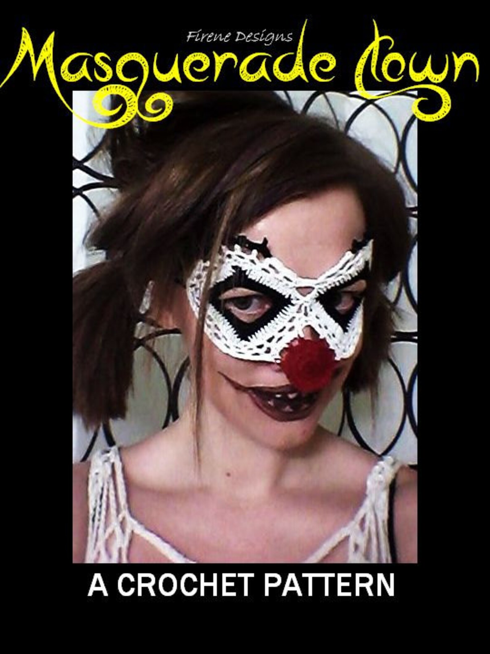 Crochet Pattern Lace Masquerade Mask Clown PDF Halloween - Etsy