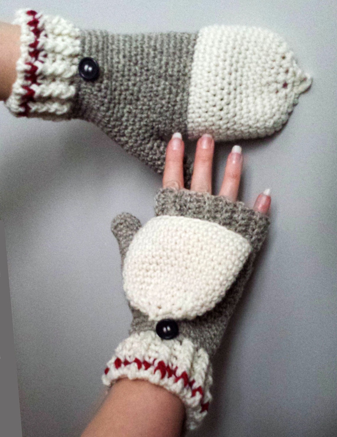 Work Sock Glittens Crochet Pattern Convertible Mittens Gloves ...