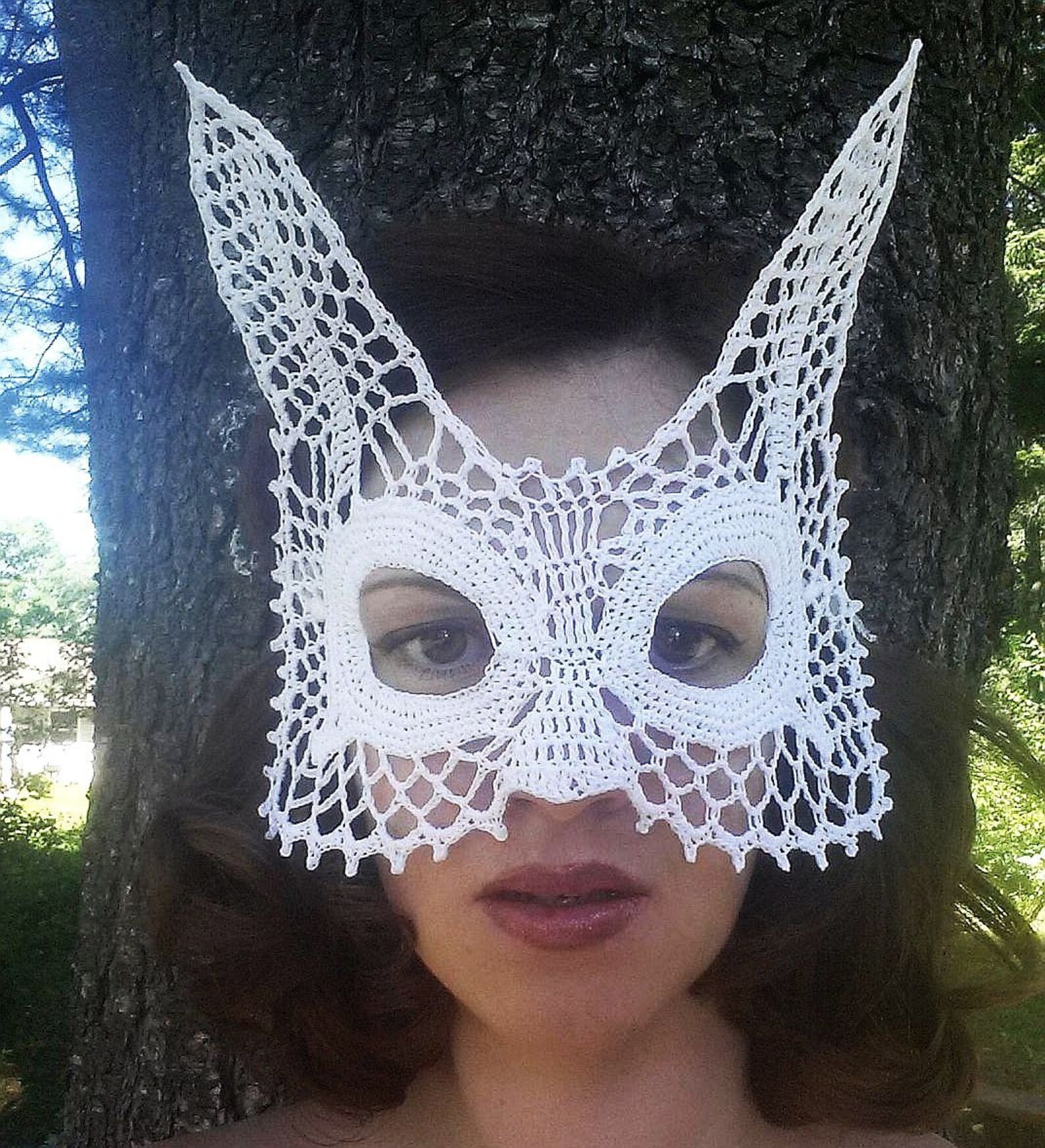 Lace Rabbit Bunny Masquerade Mask Crochet Pattern PDF Digital Costume ...