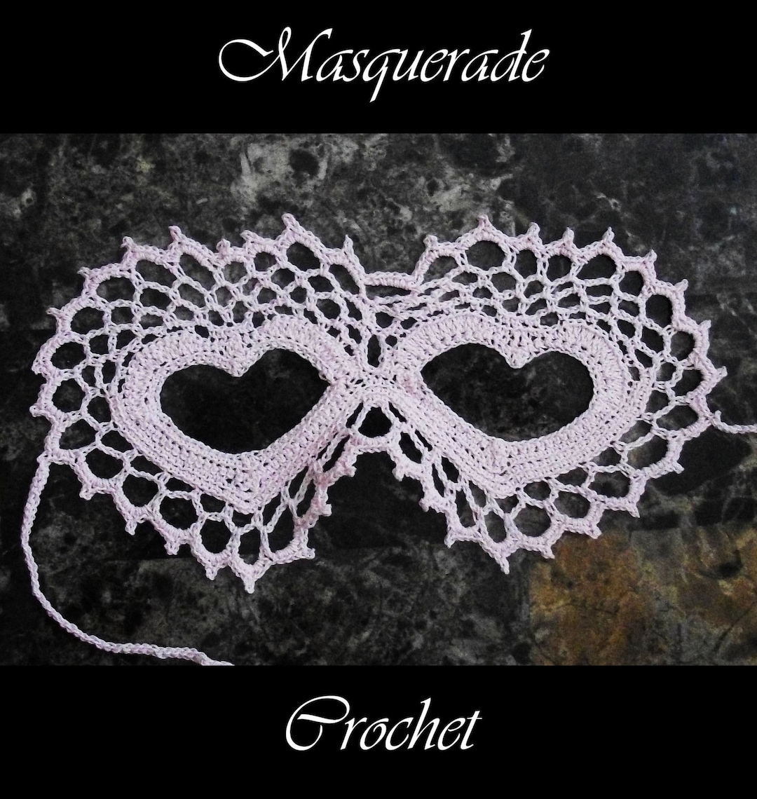Lace Heart Masquerade Mask Crochet Pattern (PDF) - Etsy