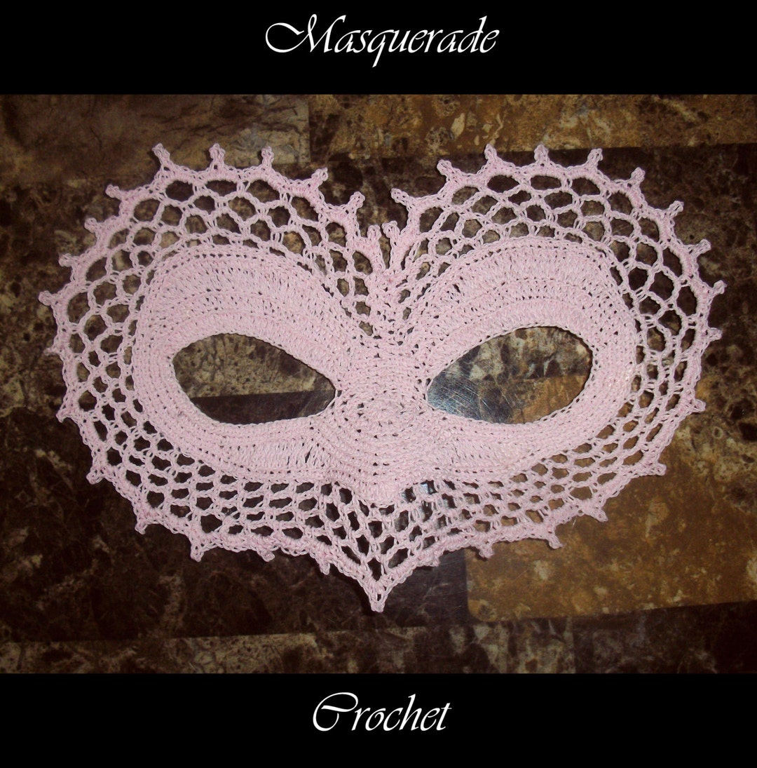 Lace Heart Masquerade Mask Crochet Pattern (PDF) - Etsy