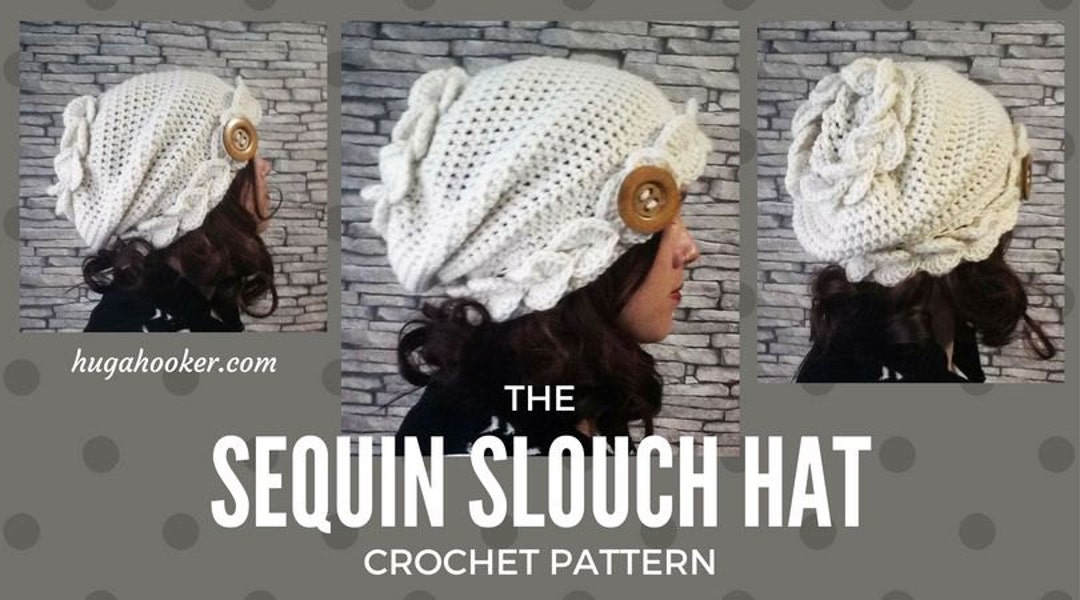 Sequin Stitch Slouch Hat Crochet Pattern Slouchy Warm Designer Textured ...