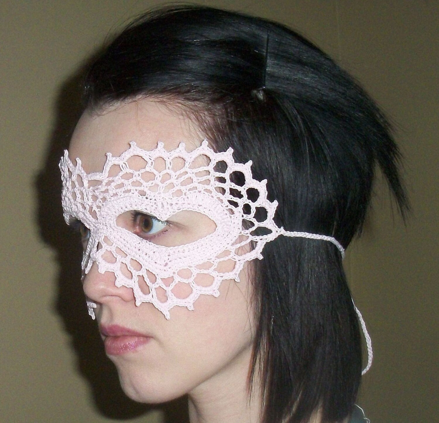 Two Hearts Lace Masquerade Mask Crochet Pattern PDF Costume | Etsy