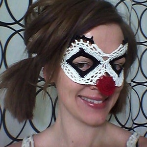 Crochet Pattern Lace Masquerade Mask Clown PDF Halloween Costume Dress ...