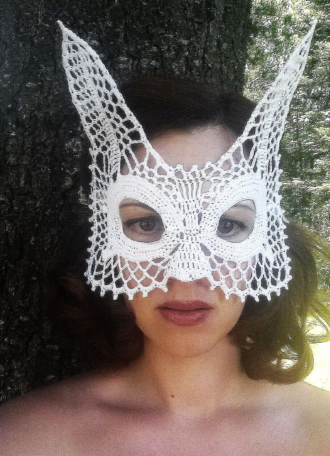 Lace Rabbit Bunny Masquerade Mask Crochet Pattern PDF Digital Costume ...
