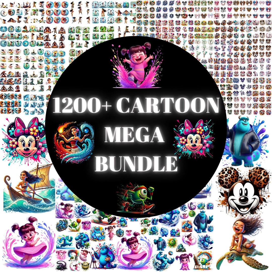 Paquete Mega de más de 1200 dibujos animados Svg, todos los archivos de ...