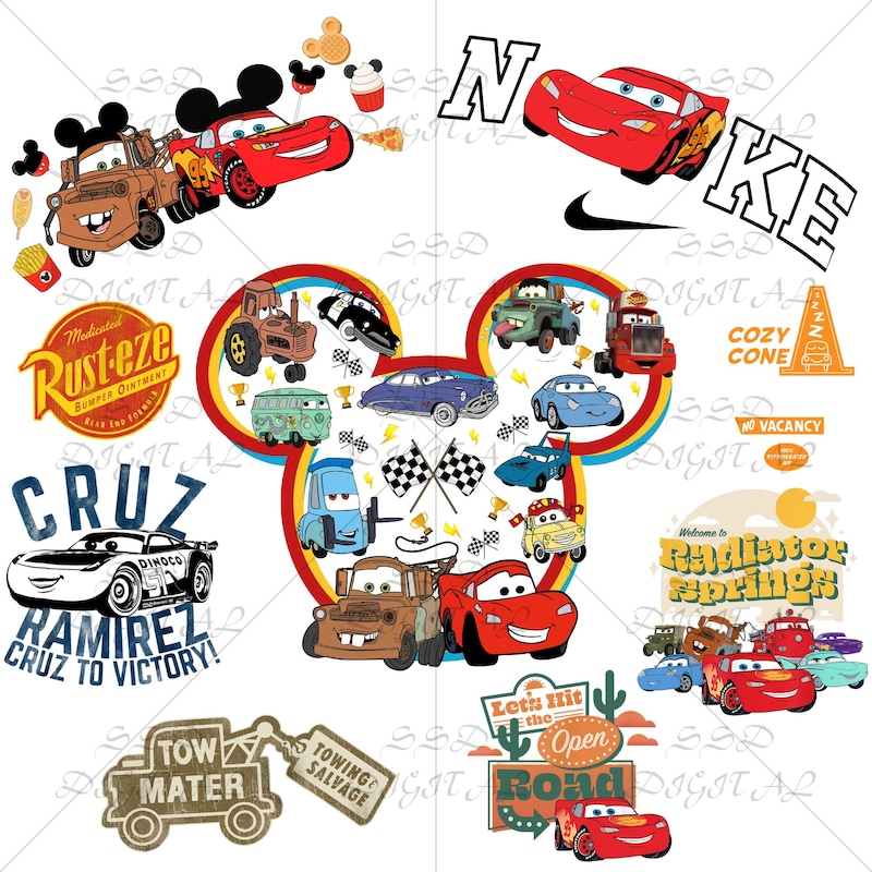 Lightning Mcqueen Clipart - Etsy
