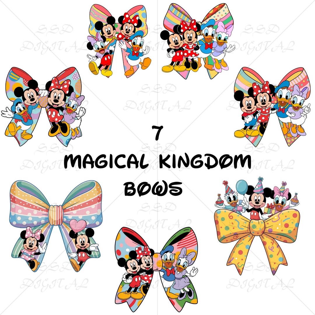 Mickey Bow Png Bundle | Disney SVG | Magical Kingdom Bows Bundle PNG ...