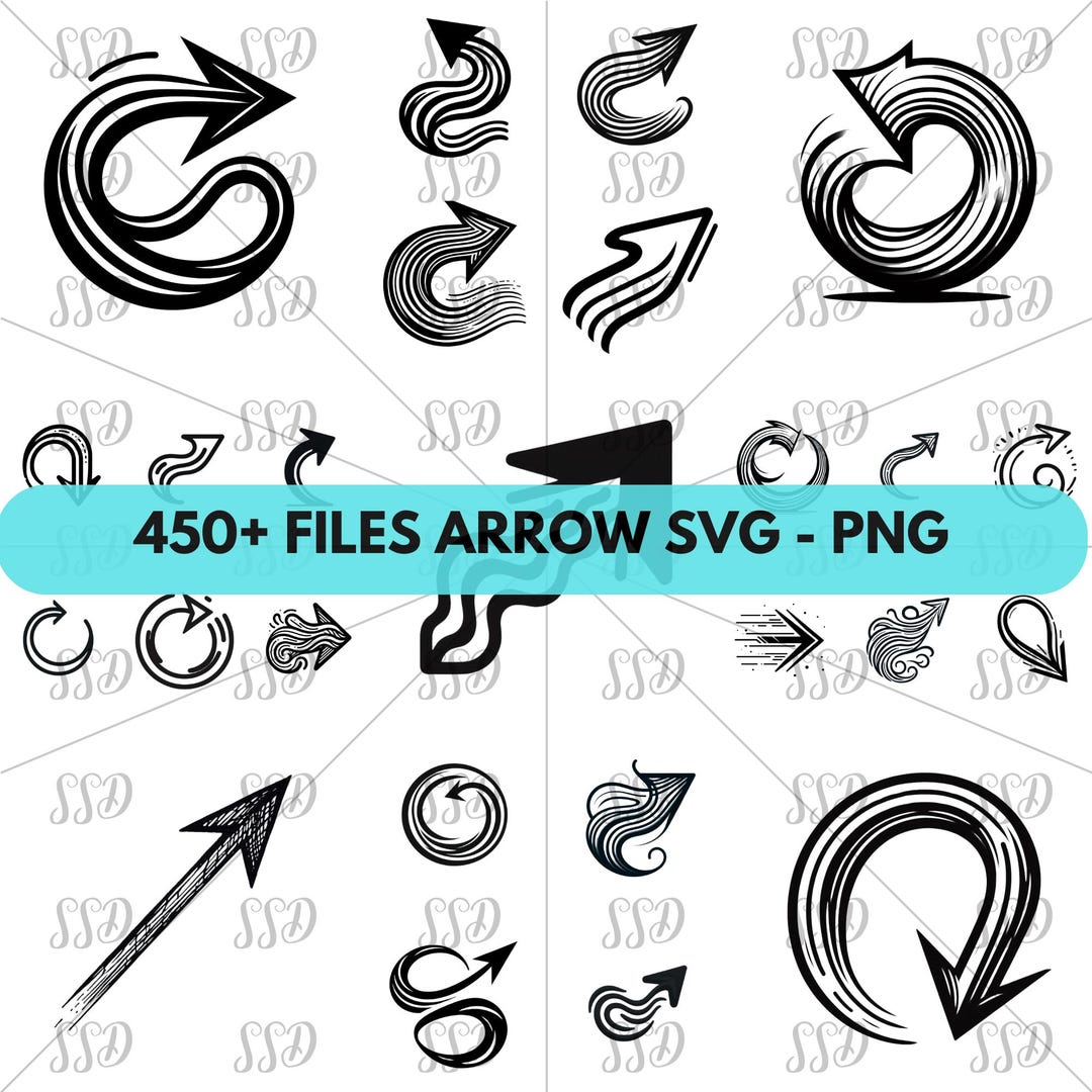 495 Hand Drawn Arrows Svg, Crossed Arrows Svg, ARROW SVG Bundle ...