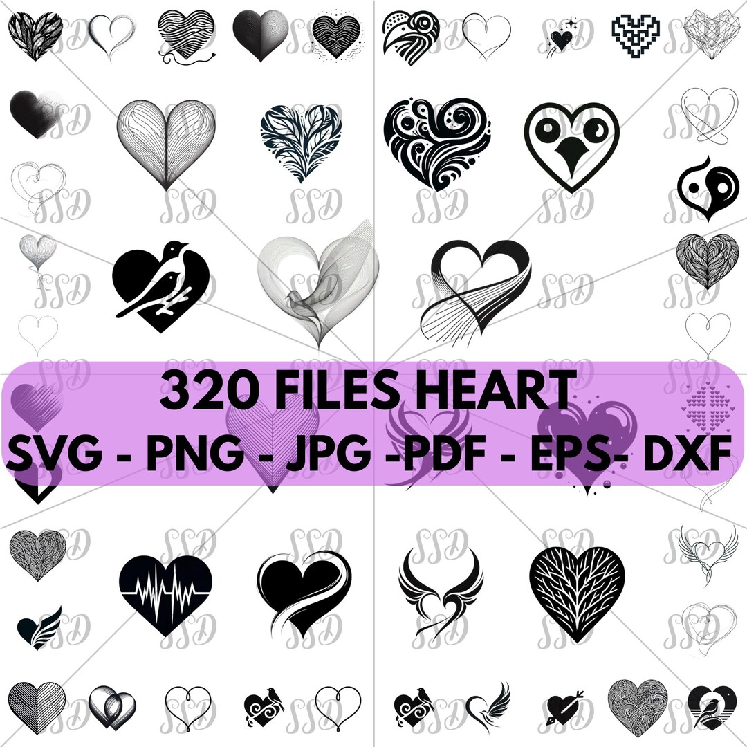 HEART Bundel SVG, Valentine's Day Heart Bundle, Love Svg, HEART Png ...