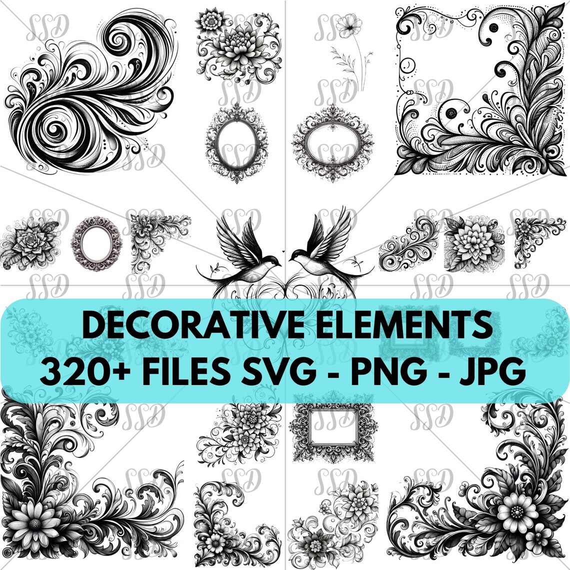 Decorative Elements Svg, Ornaments Svg, Flourishes Svg, Text Divider ...