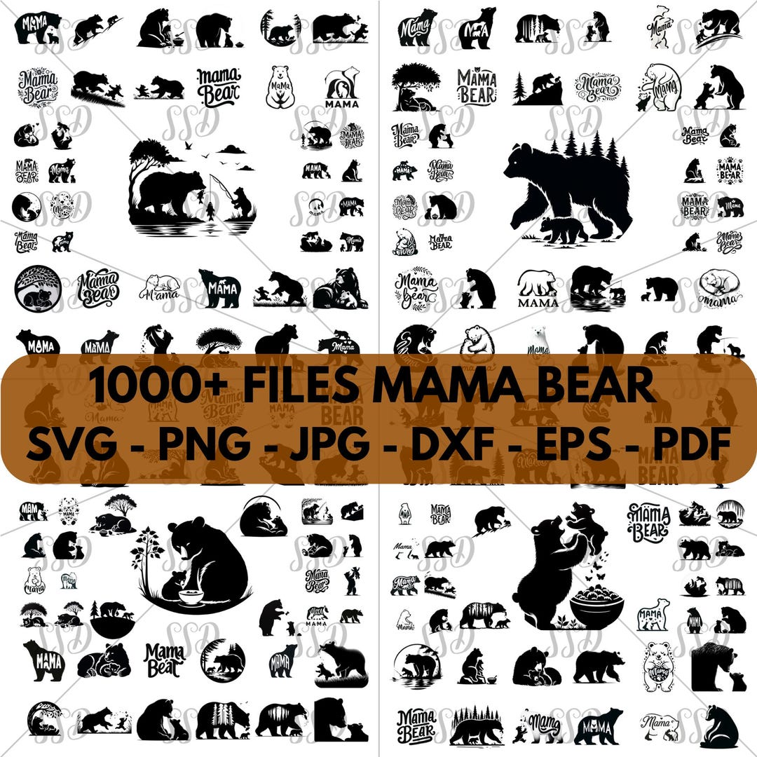 Mama Bear SVG, Mama Bear SVG Bundle, Mama Bear With Sunglasses, Mom ...