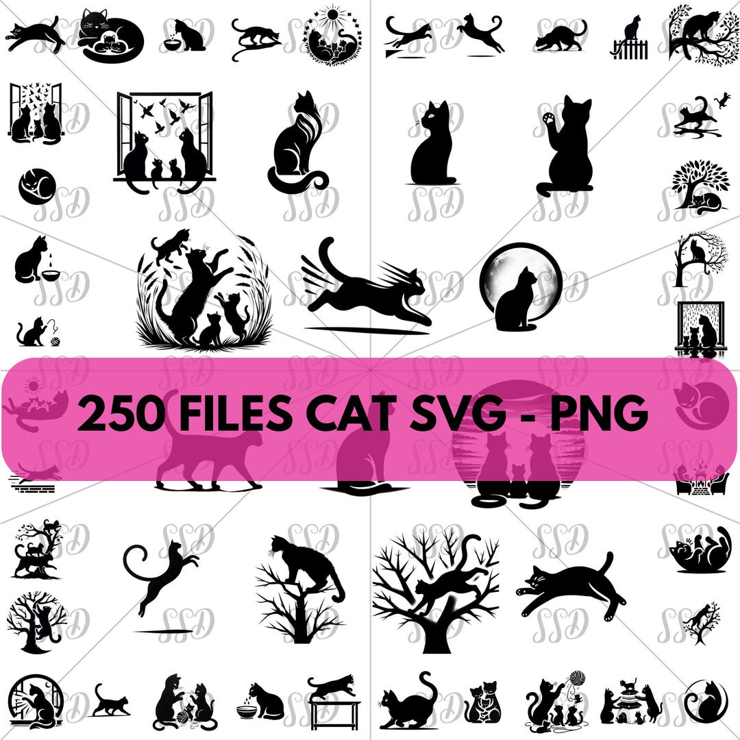 Cat SVG Bundle, Cat Head SVG Bundle, Complete Cat Breeds, Cat ...
