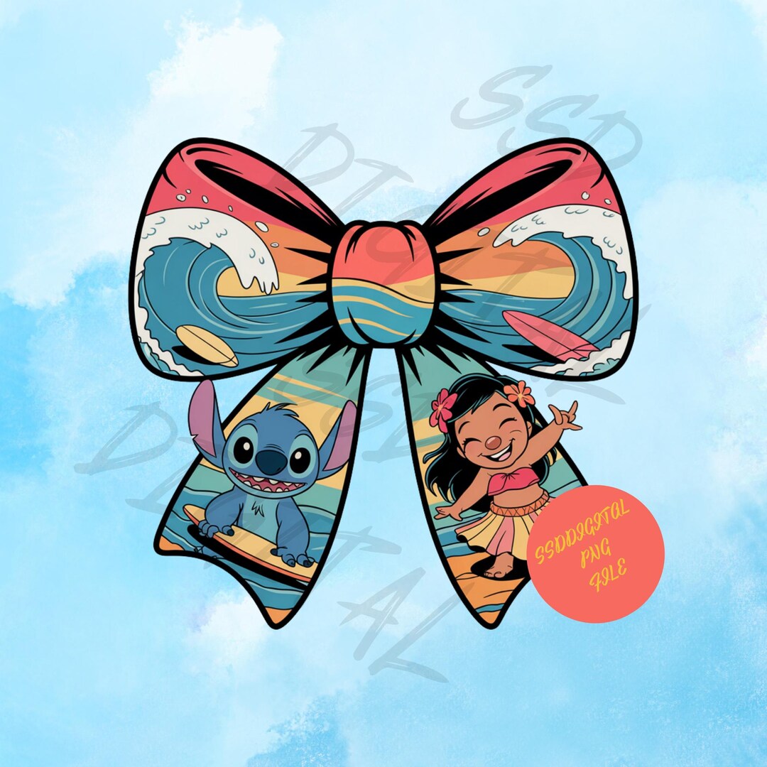 Stitch Coquette Png / Lilo y Stitch Png Bundle / Lazo de Stitch y Lilo ...