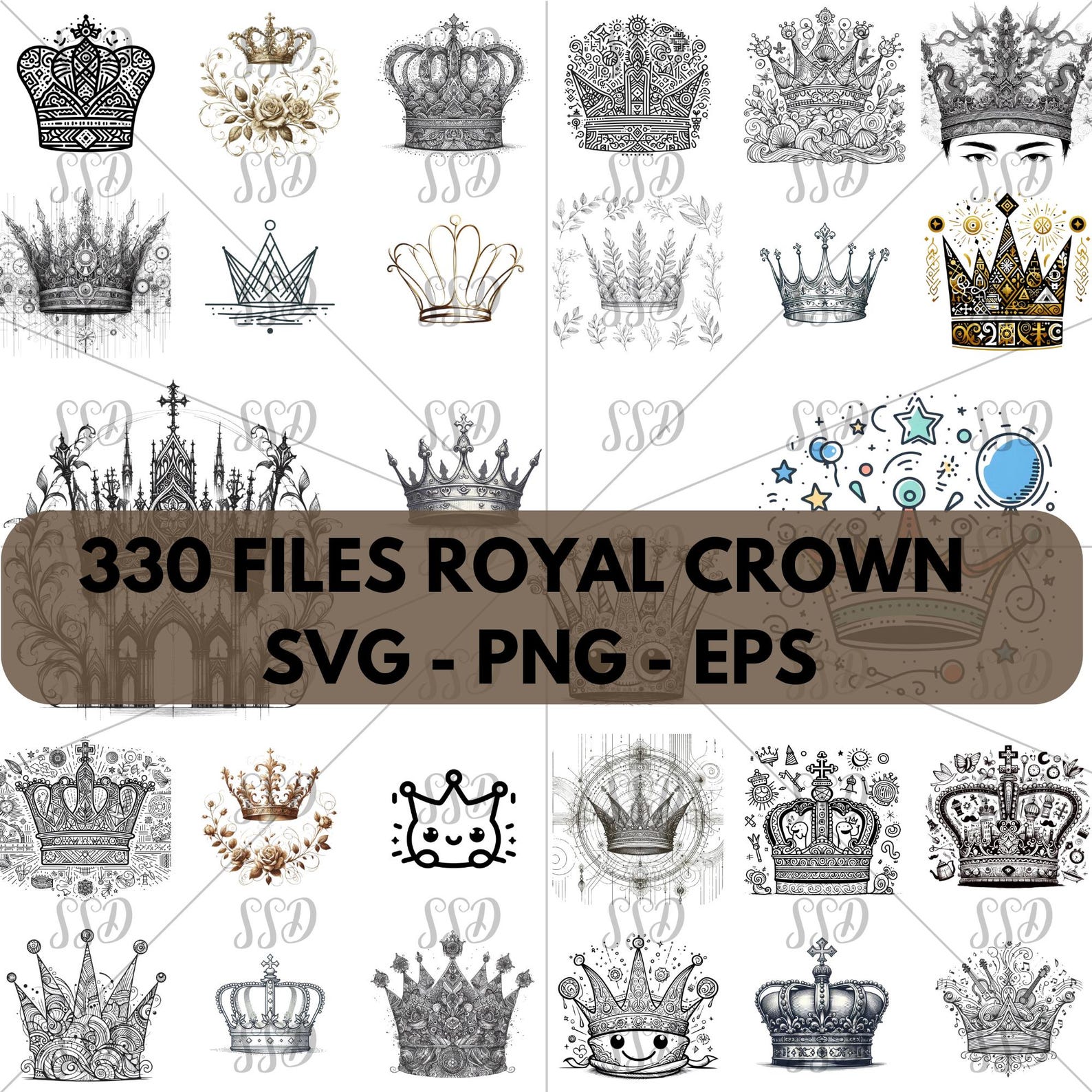 Royal Crown SVG File, Crown SVG Bundle, King Crown SVG, Queen Crown Svg ...