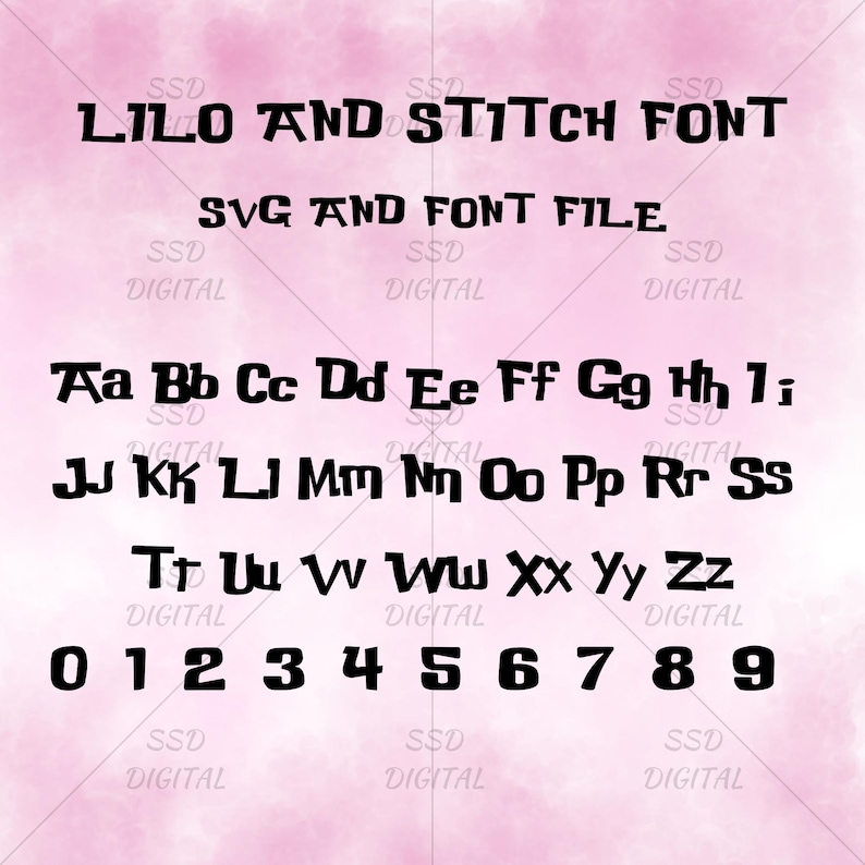 Lilo & Stitch FONT Svg, Lilo and Stitch Svg FONT for Cricut and ...