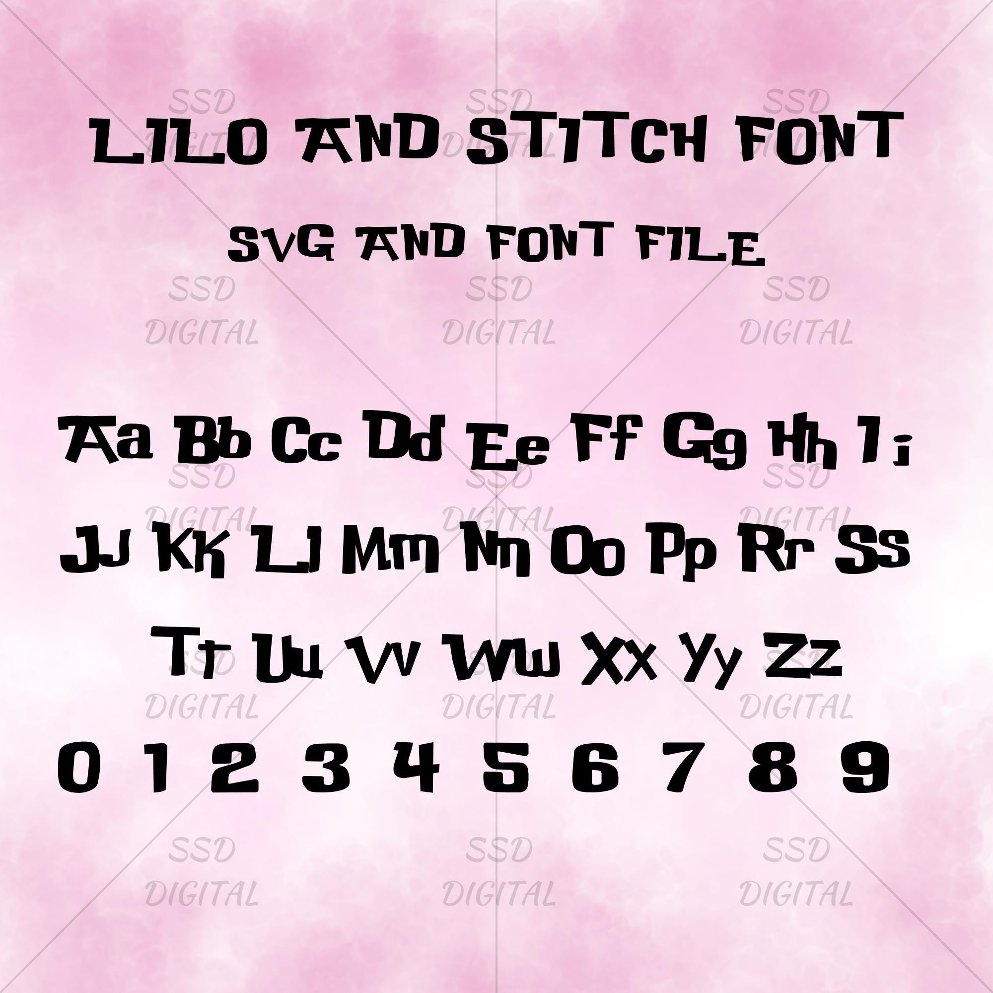 Lilo & Stitch FONT Svg, Lilo and Stitch Svg FONT for Cricut and ...