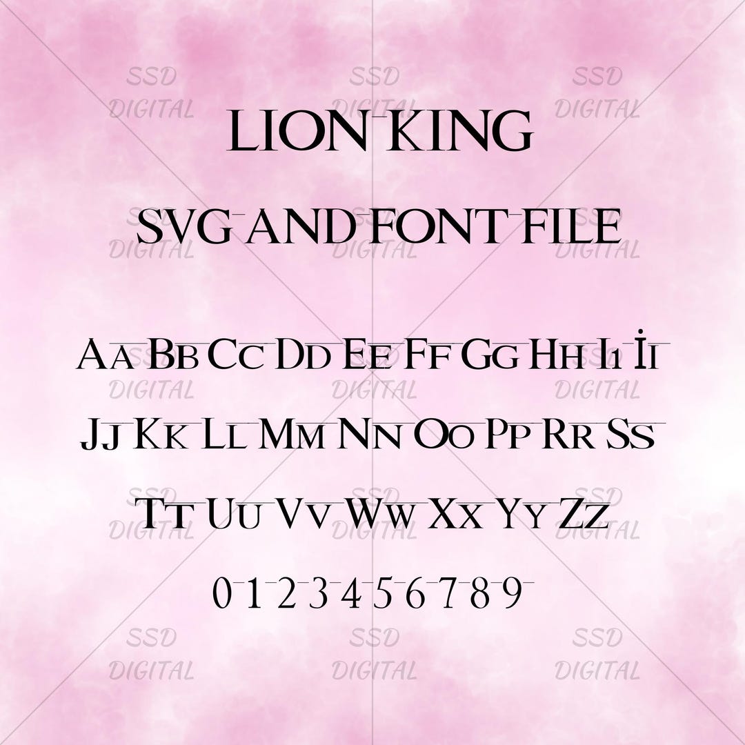 Lion King Font SVG - African Safari Alphabet | Digital Download ...