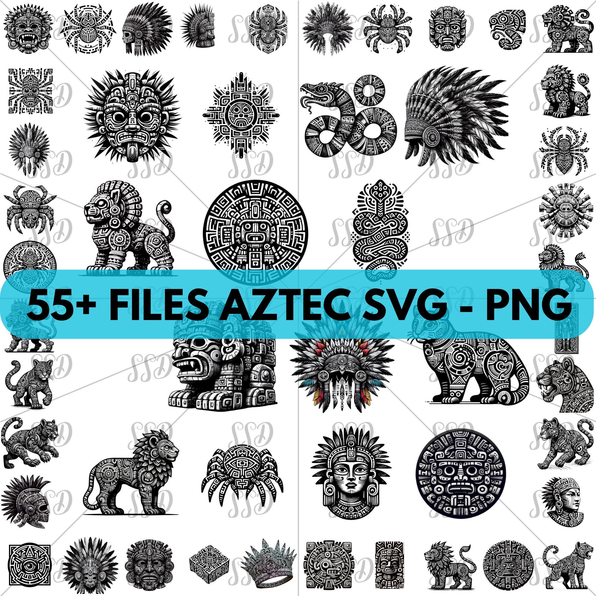 Aztec Calendar SVG, Aztec Clipart Png, Aztec Designs Bundle, PNG ...