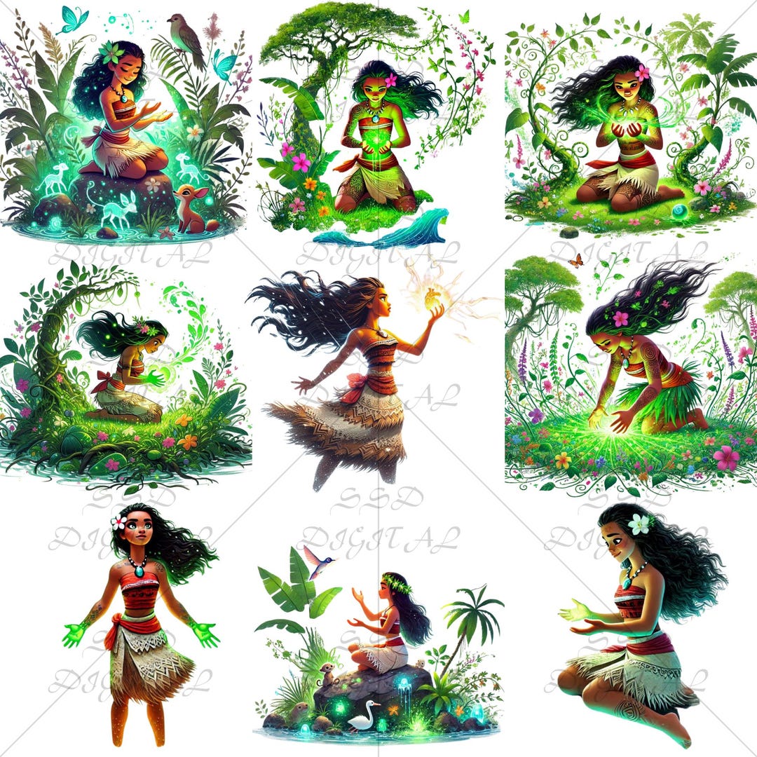 Magical Kingdom, Moana Clipart Bundle, Moana Green Light Bundle ...